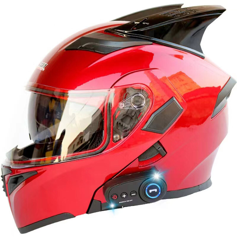 Motorcycle Double Lens Facelift Helmet Bluetooth Helmet Full Helmet ...