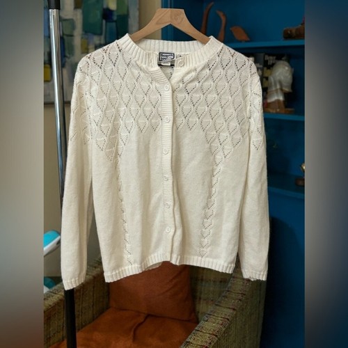 Vintage Kenneth Too white cardigan sweater | eBay