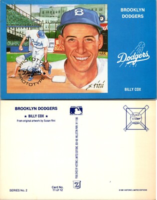 Billy Cox Brooklyn Dodgers Artwork Postcard | eBay
