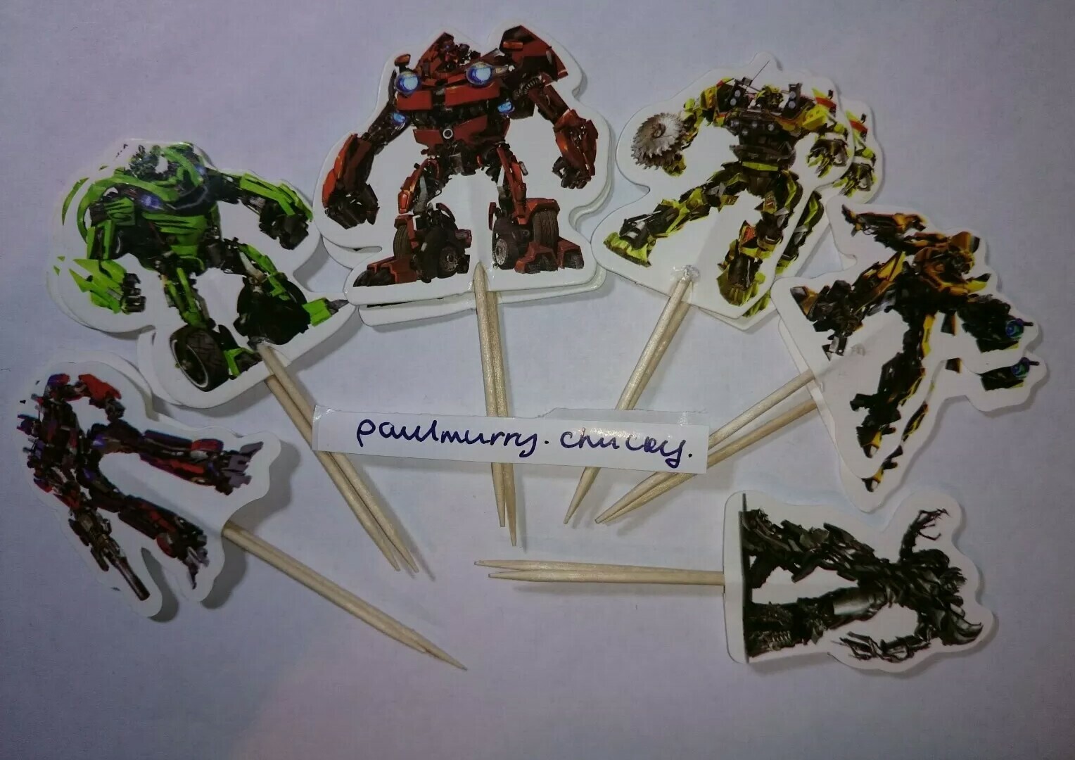 12 pcs Transformers Cake Picks Cupcake Toppers / Birthday Party ...