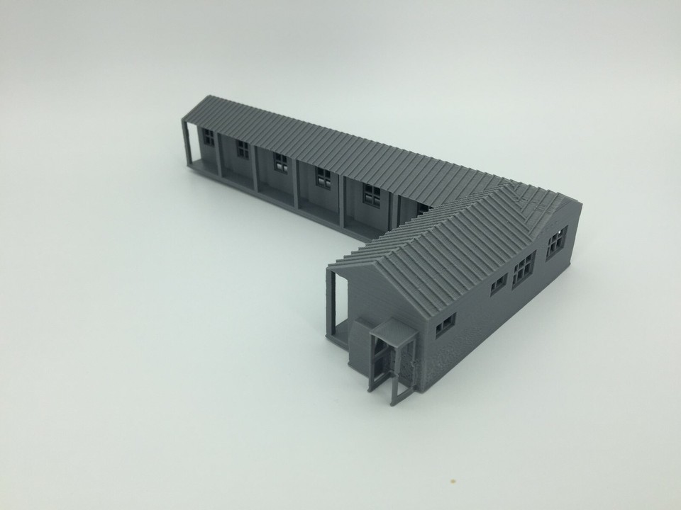 L Shape "Bates Style" Small Town or City MOTEL - HO Scale 1:87 - 3D ...