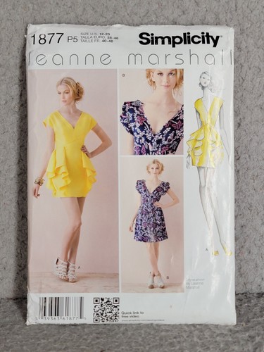 Short Party Dress Sewing Pattern Petite 12-20 Simplicity 1877 Ruffle ...