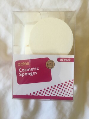 Coles cosmetic sponges circular, triangle and rectangular 20 pack ...