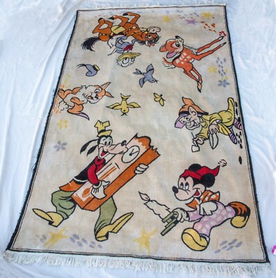 Mid-20th c. Antique Wool Disney Rug 4.5x7.5 | eBay