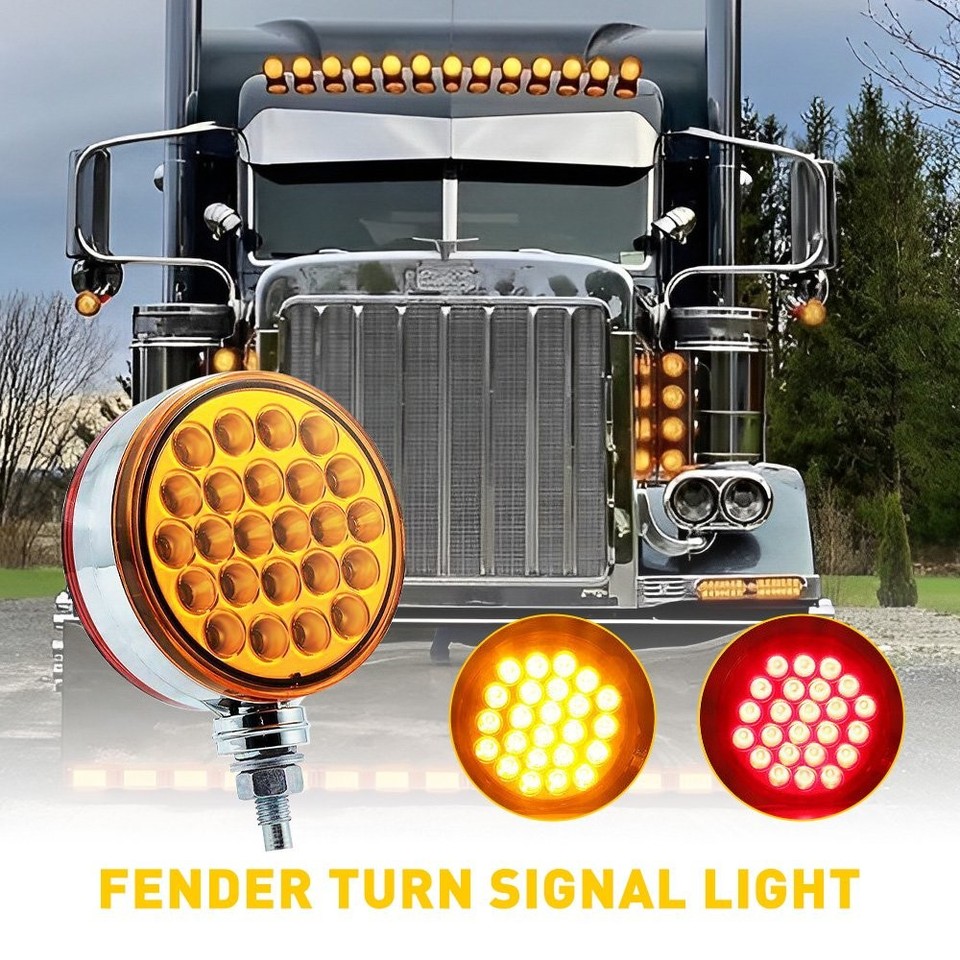 LED Double Turn Face Signal Pedestal Fender Side Marker Light Brake 4. ...