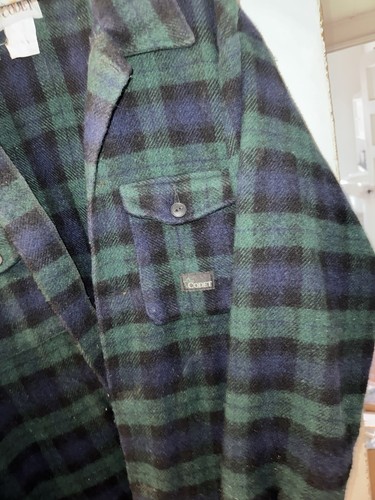 Vintage Codet Men’s Shirt Jacket Plaid Black Green Mackinaw Wool ...