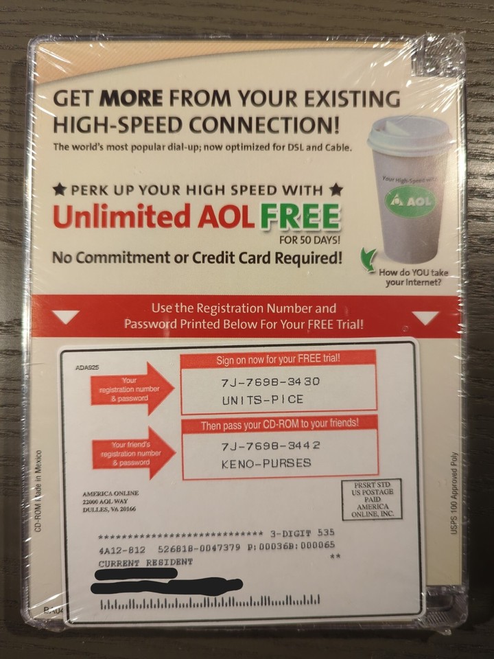 AOL CD-ROM - How do you take your high-speed internet? - Coffee Images ...