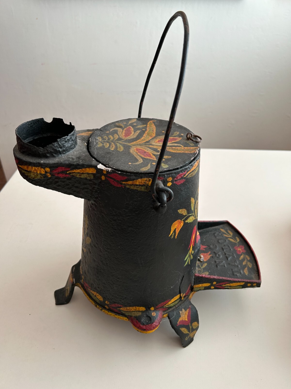 RARE N&G TAYLOR AMISH Pennsylvania Dutch BRAZIER ANTIQUE Decor UNIQUE ...