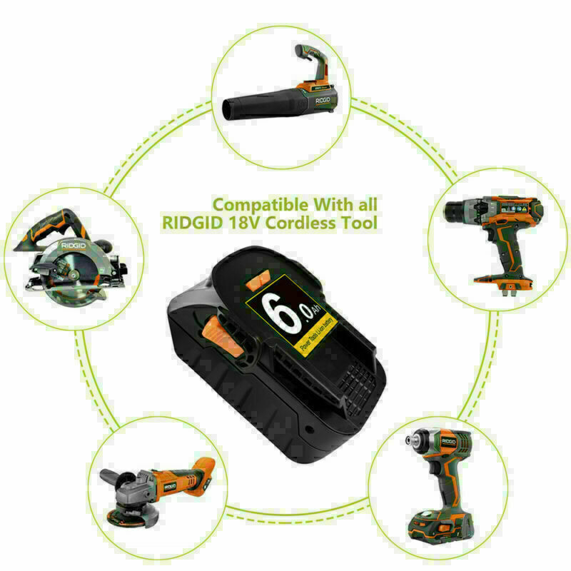 NEW for Ridgid R840085 6.0Ah Li-ion Battery Rigid 18 Volt R840087 Power ...
