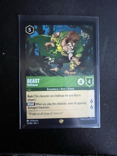 Disney Lorcana Beast Relentless 70/204 Non-Foil Rise of the Floodborn ...