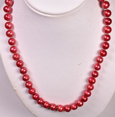 14kt Gold Latch HSN Red Pearls 7-8mm | eBay