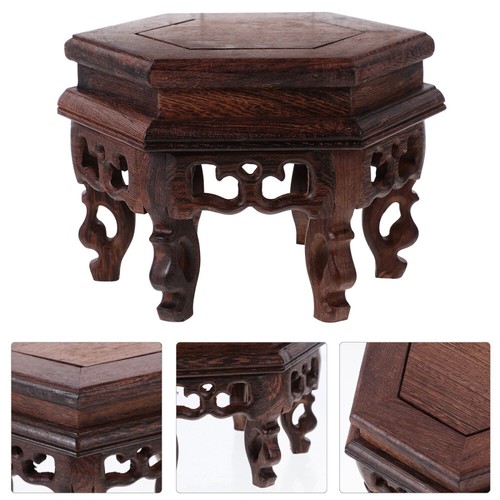 Wooden Riser Stand Hexagonal Flower Pot Base Wooden Display Riser ...