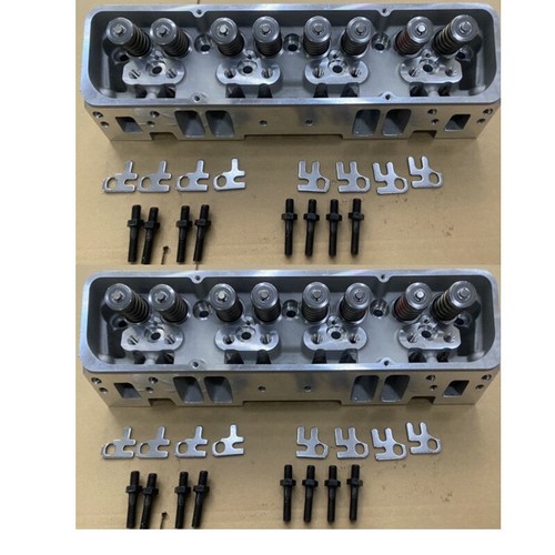 2PC Aluminum Cylinder Heads Fit For SBC Chevy 350 190cc 64cc 2.02/1.60 ...