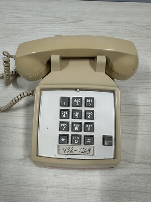 Vintage ITT Retro Push Button Desktop Telephone Phone Almond/white -USA ...