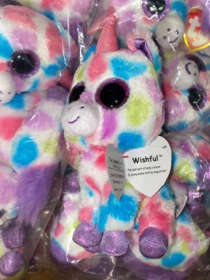 *Retired* TY Beanie Boo - ‘WISHFUL’ the Colorful Unicorn (2014) NEW ...