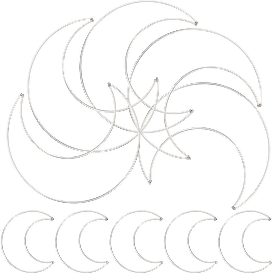 10 Pcs Moon Shape Metal Dream Catcher Dreamcatcher Hoop Color | eBay ...
