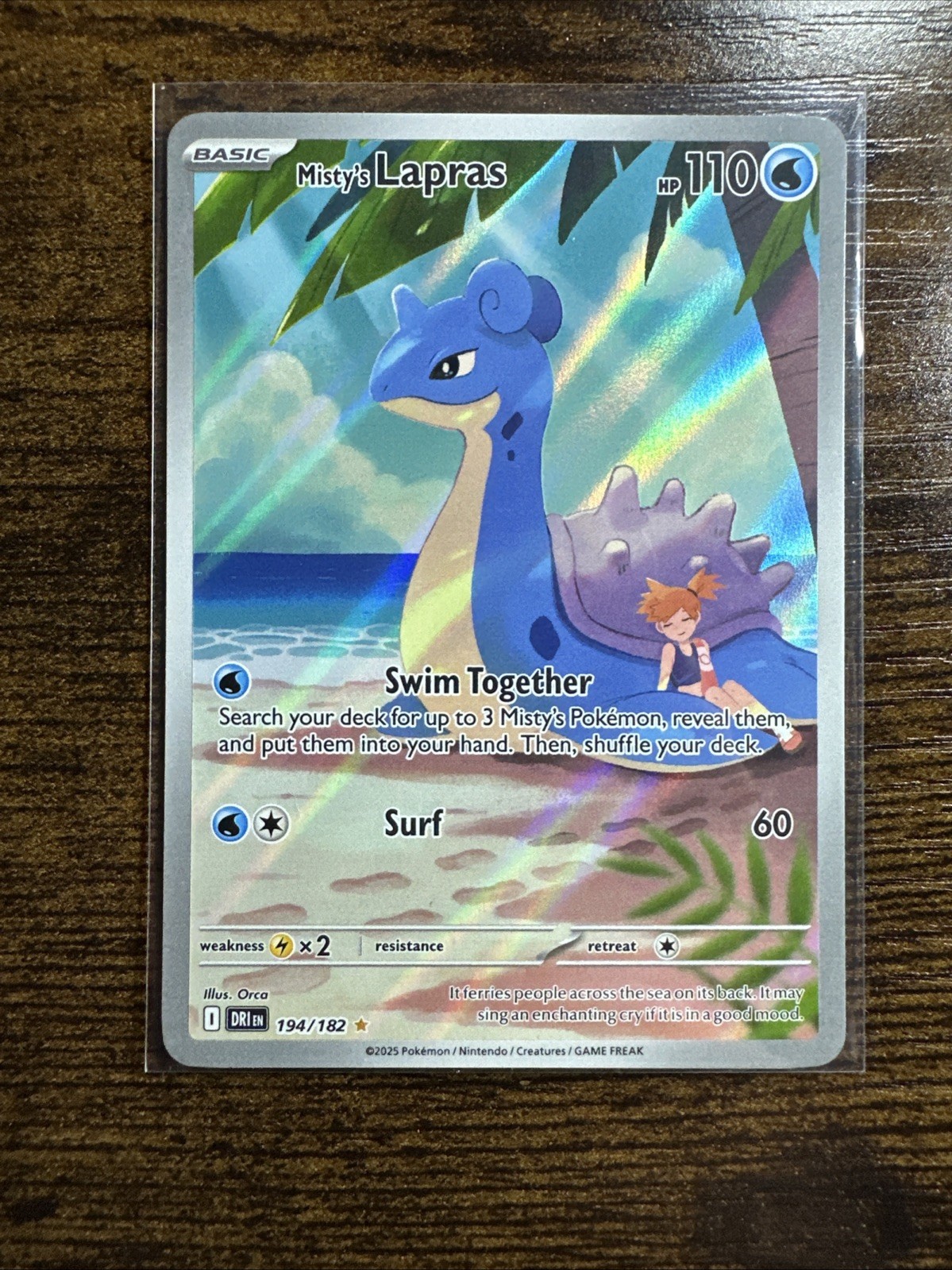 Misty’s LAPRAS Pokémon Card, MINT, Full Art Holo, Destined Rivals, 194/ ...