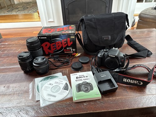 Canon EOS Rebel T3i Digital SLR Camera w/ 3 Lens Bundle - Great Condition | eBay