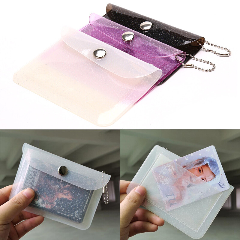 Transparent Waterproof PVC Business Card Holder Mini Wallet Girls Coin ...
