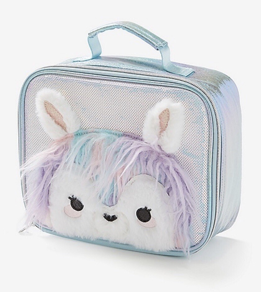 Justice Backpack Llama Backpack & Lunch Tote NWT Aqua Blue Glitter ...