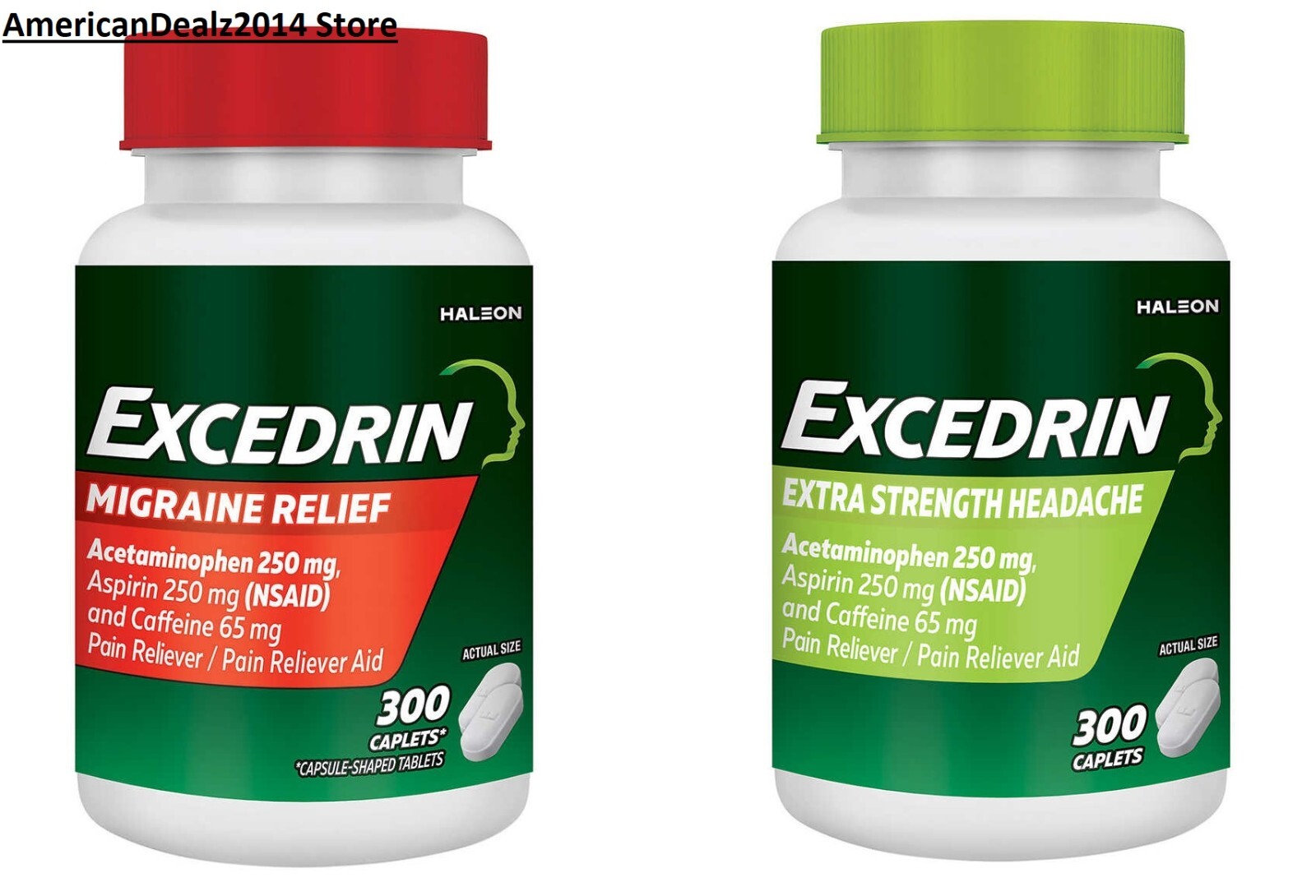 300 Caplets Excedrin PICK FROM Migraine OR Extra Strength | eBay
