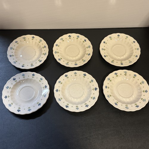 Lot of 6 Saucers Metlox Vernon Ware True Blue Poppytrail Hand Painted ...