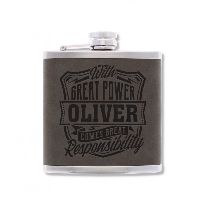 Top Bloke Hip Flask History & Heraldry Pre-Personalised Names Men's ...