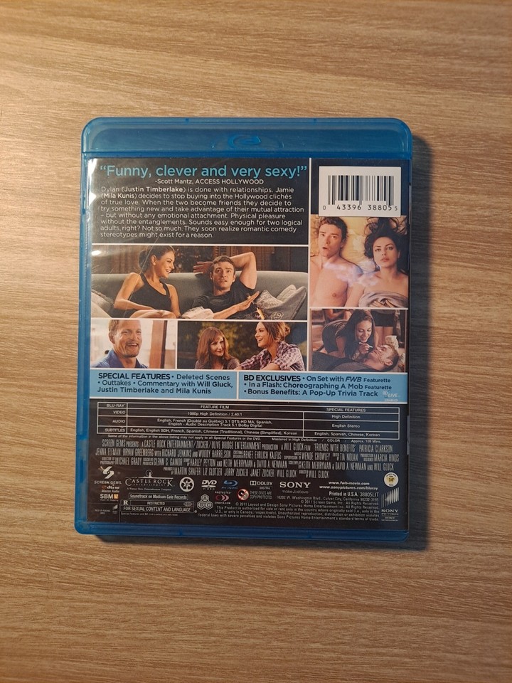 Friends With Benefits (Blu-ray, 2011, Mila Kunis) Combined Shipping ...