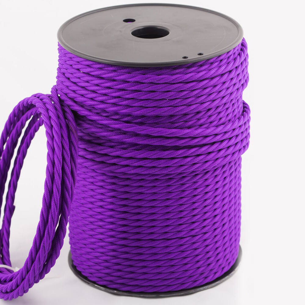 Purple color 3 Core Twisted Electric Cable covered fabric 0.75mm | eBay