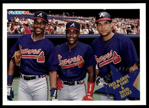 1994 Fleer 706 Fred McGriff Ron Gant David Justice Brave New World ...