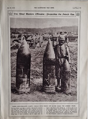 1916 WWI WW1 PRINT ALLIES WESTERN OFFENSIVE EXPLOSIVE SHELLS ASSAIL ...