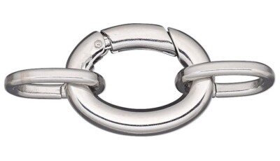 Clasp, Self Closing, 2 Stainless Steel 21x16mm OVAL Hinged Bail w/ Jump ...