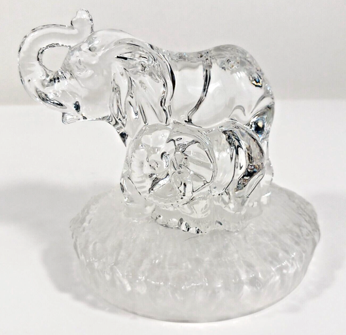 Oneida Crystal Elephant Mother & Calf Sculpture 24% Lead Capri ...