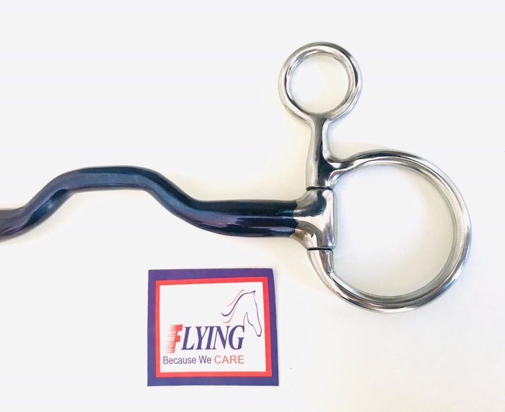 Baucher Blue Sweet Iron Hanging Cheek Ported Horse Bit Snaffle ( Free P ...