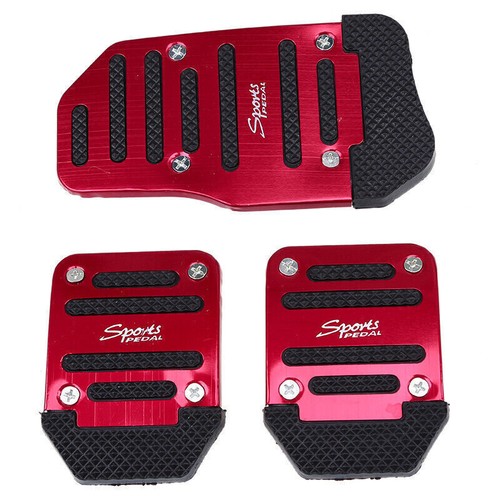 3pcs Universal Non Slip Manual Car Gas Brake Foot Pedal Pad Cover Red ...