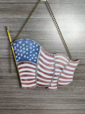 Vintage American Flag Stars & Stripes Stained Glass Style Suncatcher ...
