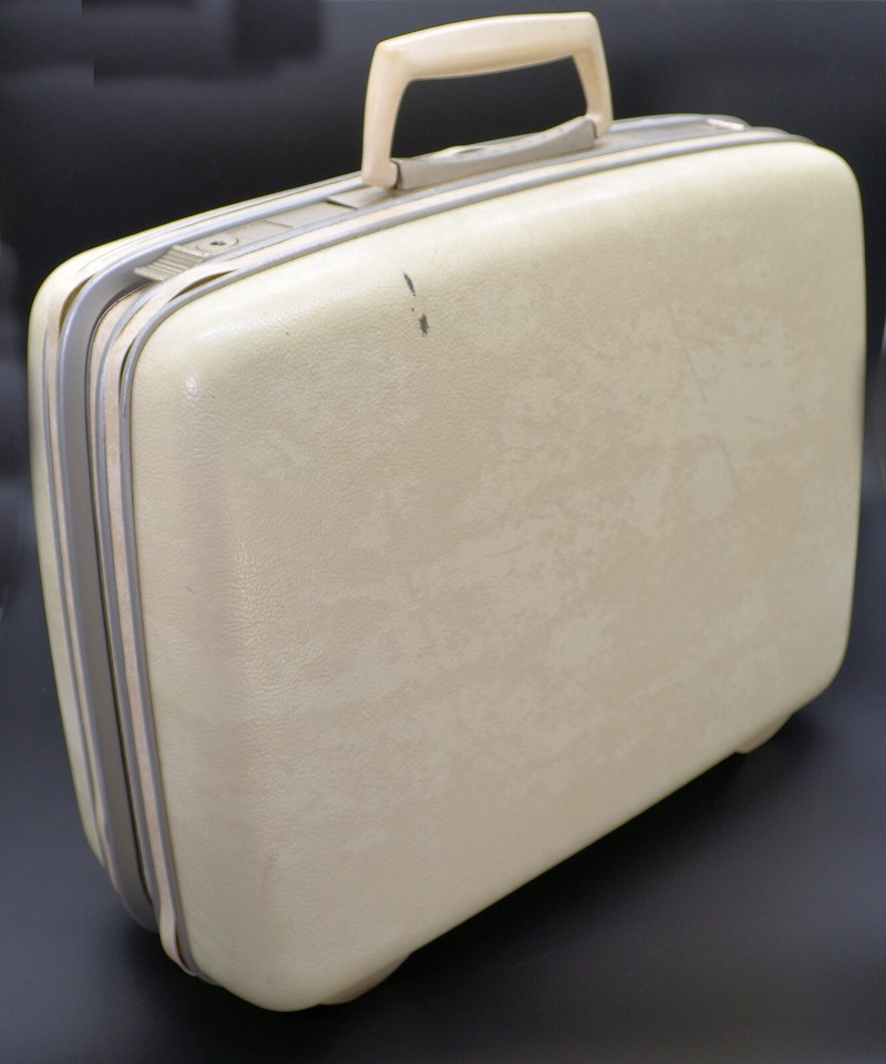Samsonite Hard Shell 1950 Carry-On Luggage Small Travel Bag White w ...