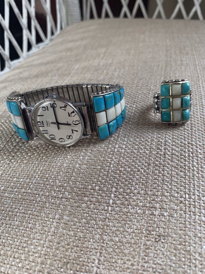 Vintage Tourquiose Native American Wrist Watch /Turquoise Native ...