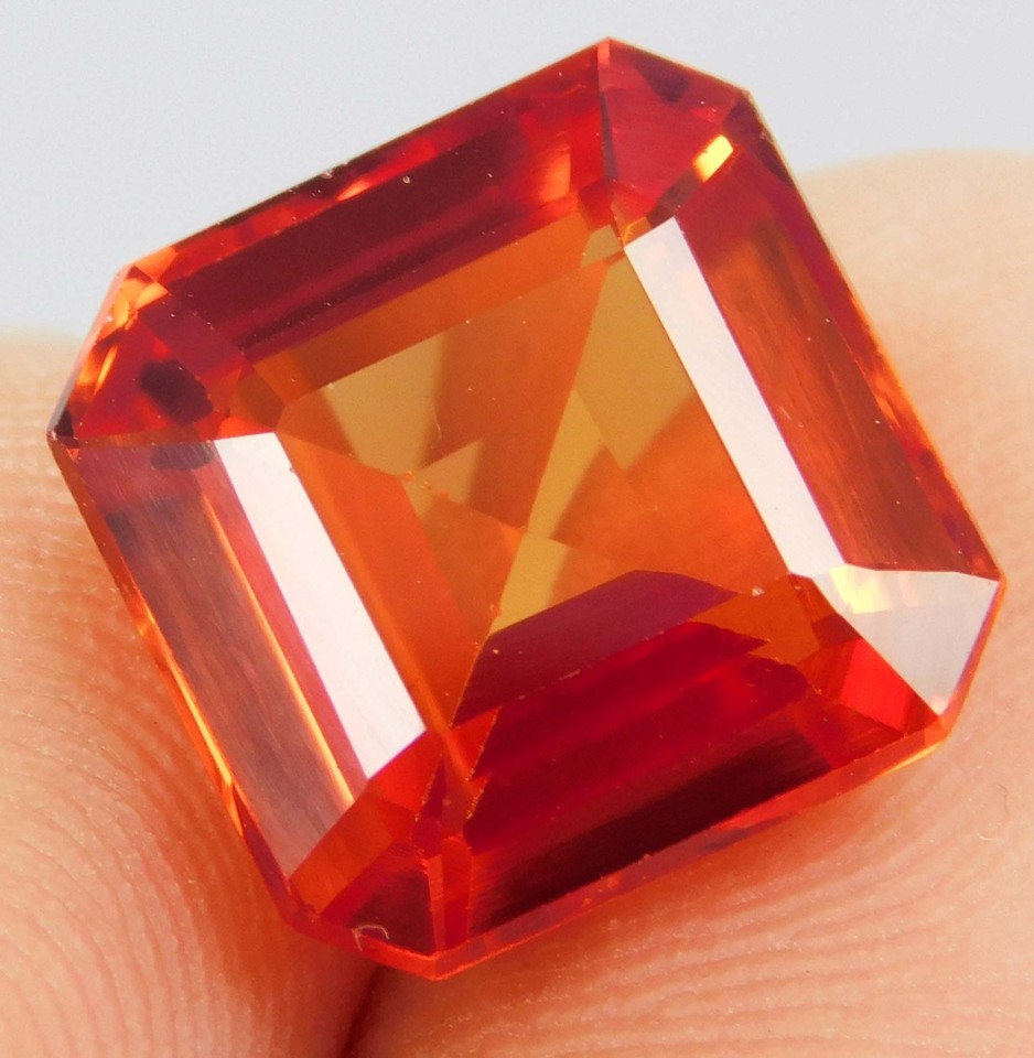 Certified 8.50 Ct Natural Mexican Fire Opal Red Orange Asscher Cut ...