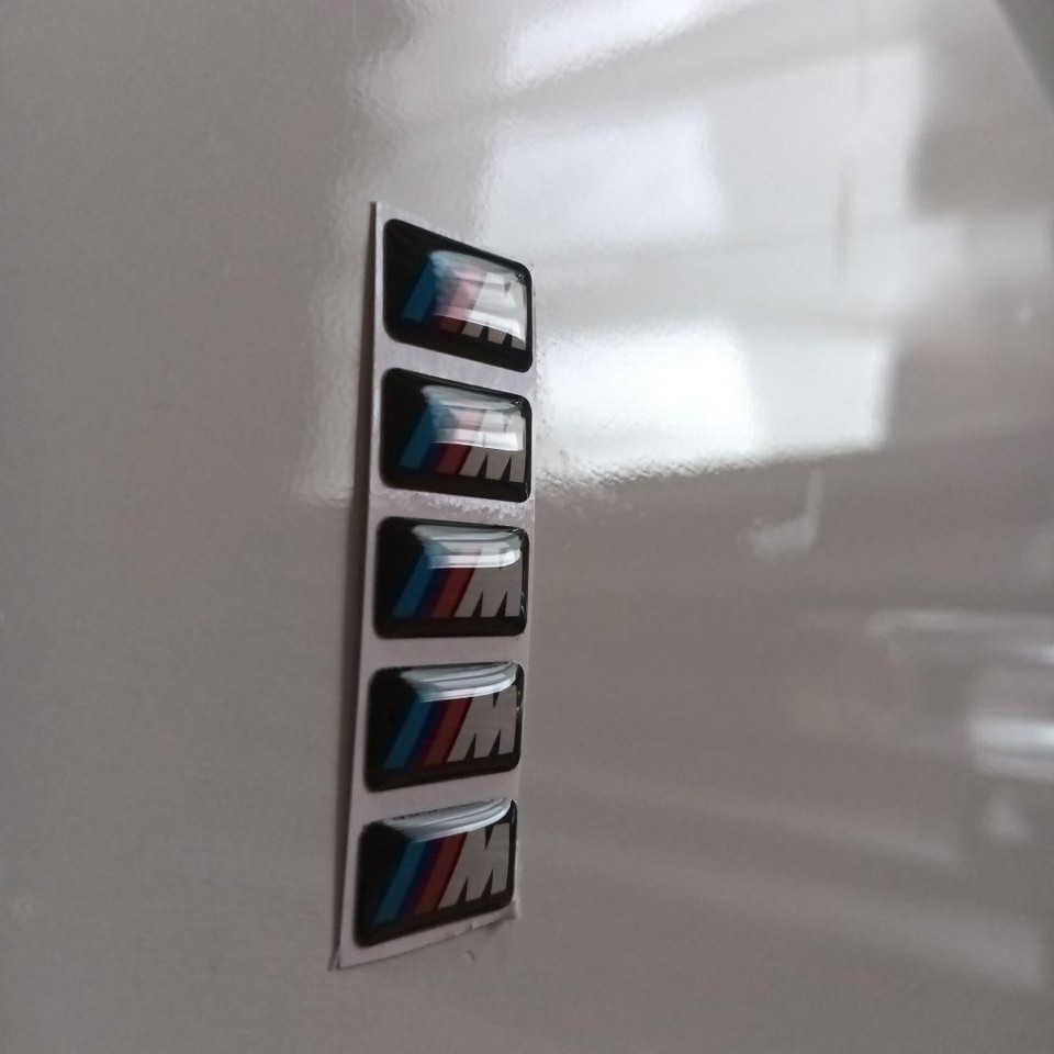 BMW M Logo Emblem Stickers Set of 5 Resin Coated 17mm/9mm Durable | eBay