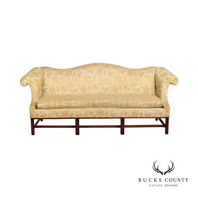 Chippendale Style Mahogany Rolled Arm Camelback Sofa | eBay