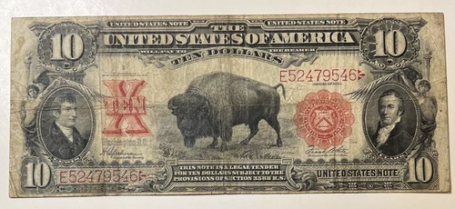 Series of 1901 Large $10 United States Bison Note FR#122 KL#388 | eBay