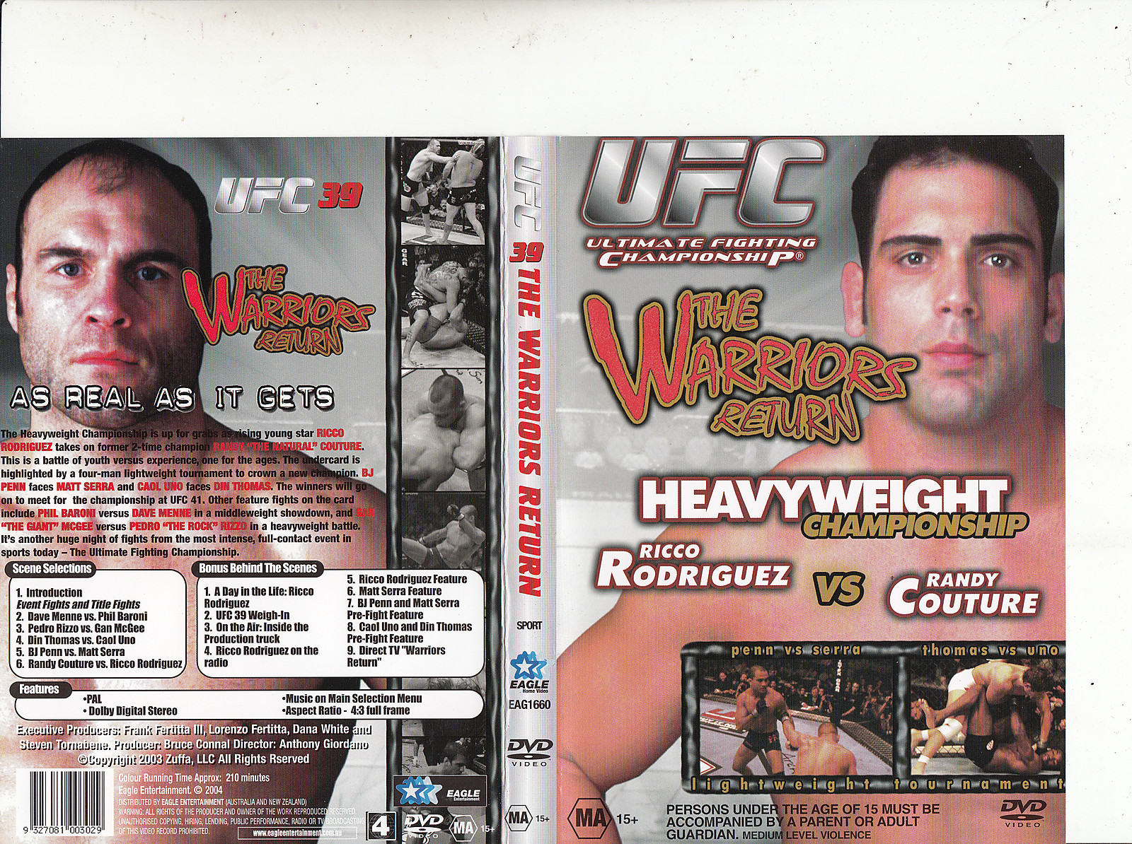 UFC:39-The Warriors Return-Ricco Rodriguez VS Randy Couture-Fighting ...