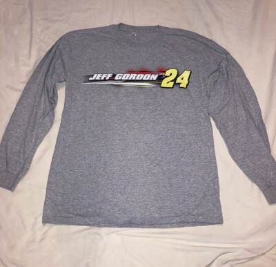 VINTAGE CFS CHECKERED FLAG #24 DTEH GREY BOOST TEE SHIRT JEFF GORDON ...