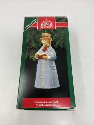 1992 Hallmark Keepsake Ornament Dickens Caroler Bell "Lord Chadwick ...