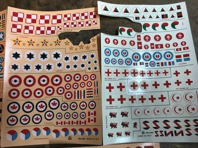 Rare ESCI Decals of Foreign Nations....5 Sets ..1/72...Great Condition ...