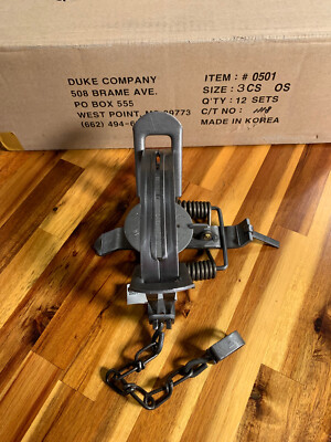 1 New Duke # 3 OS OFFSET Coil Spring Leghold Trap $18.00 with FREE ...