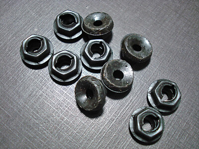 10 pc 1/4" emblem name plate script black thread cutting nuts sealer ...