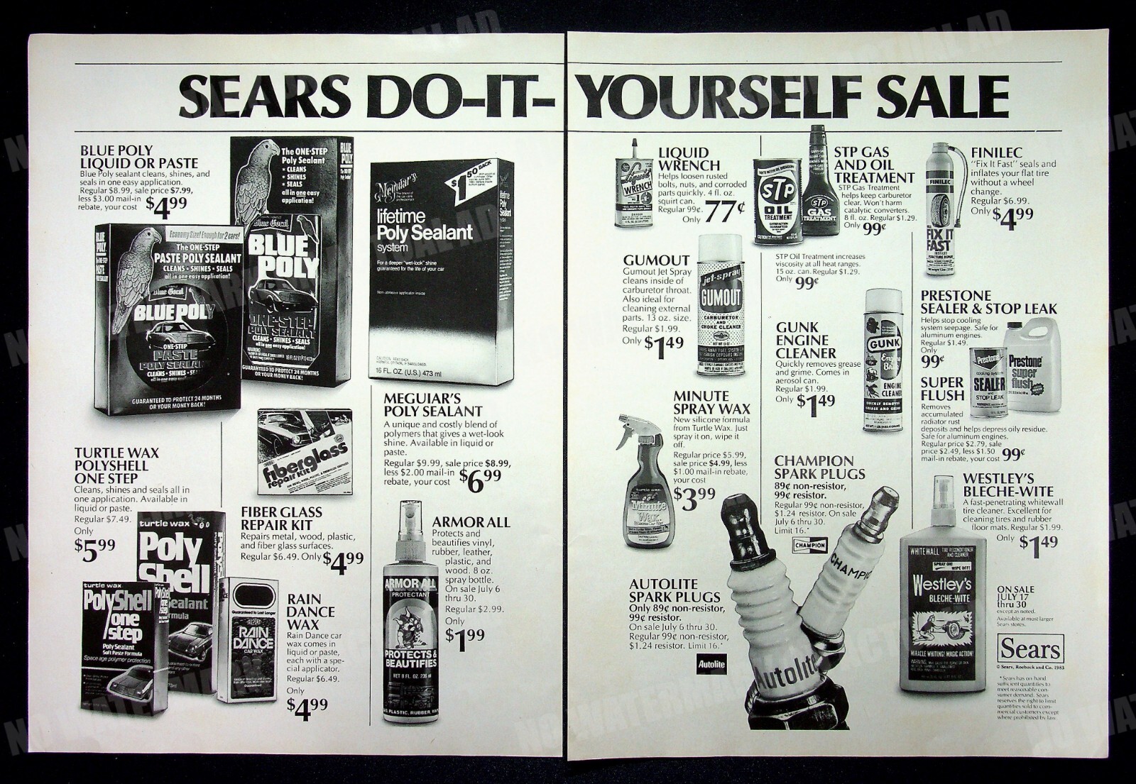 Sears Automotive Products Print Magazine Ad Poster ADVERT Armor All STP ...