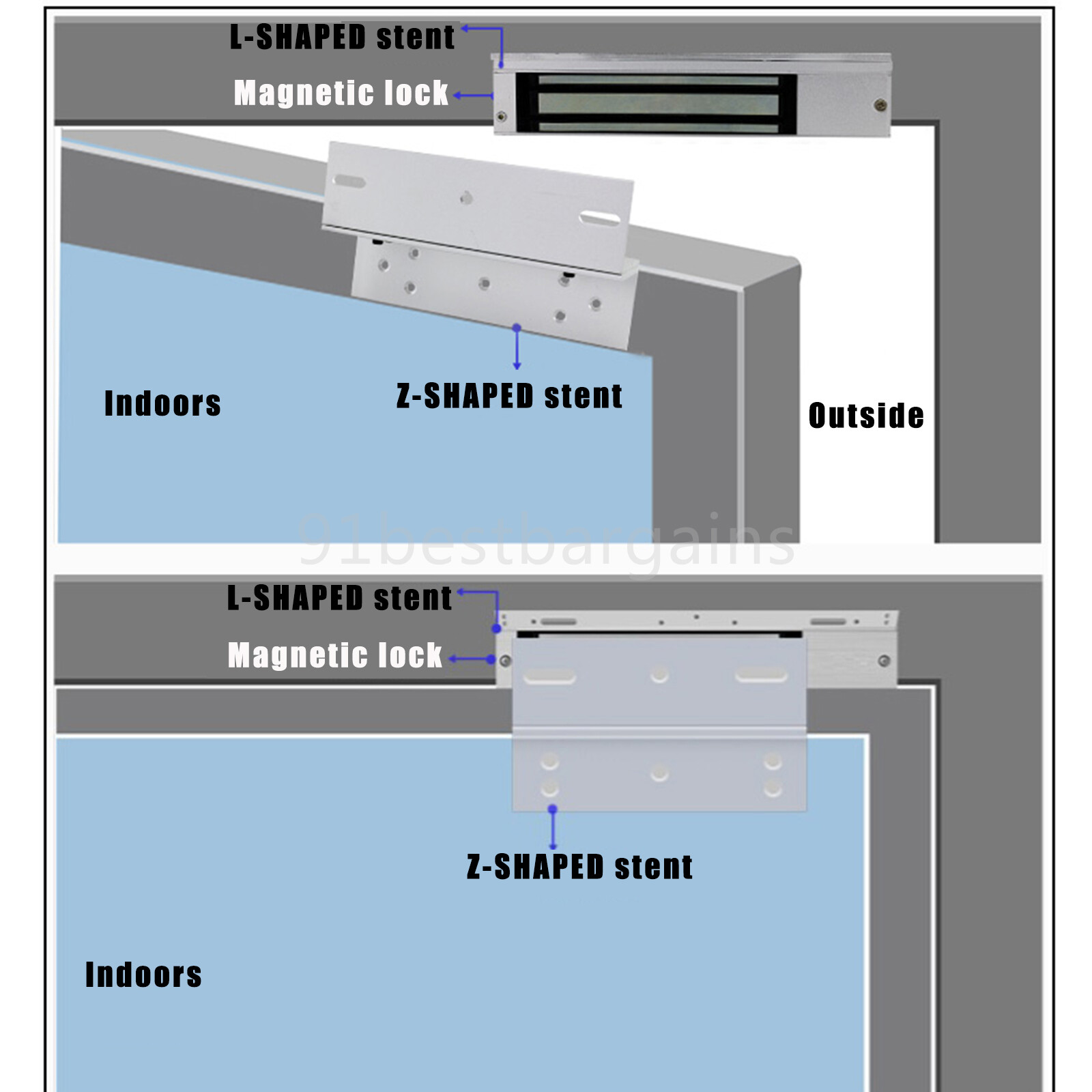 L Z Bracket For Magnetick Lock 617lb(280Kg) Zkteco Al-280 For Access ...